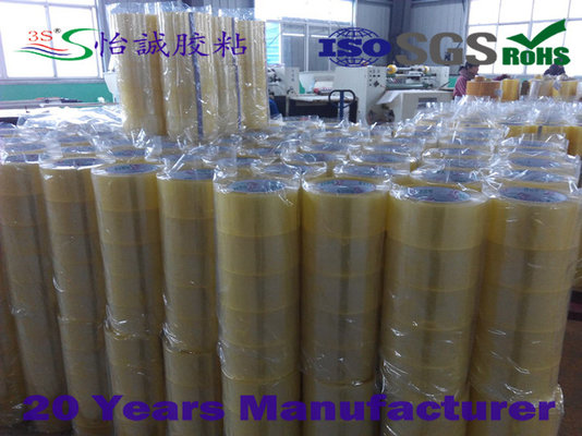 52mm Wide Yellowish Transparent Packing tape , Good Retention Force