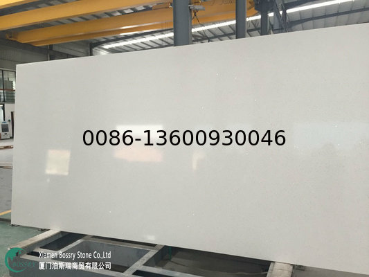 Crystal White quartz slabs production