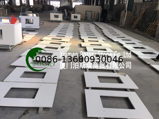Pure White quartz vanity top countertop