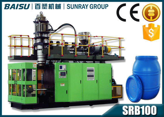 Blue HDPE Drum Making Machine , Custom Voltage Blow Mould Machine SRB100