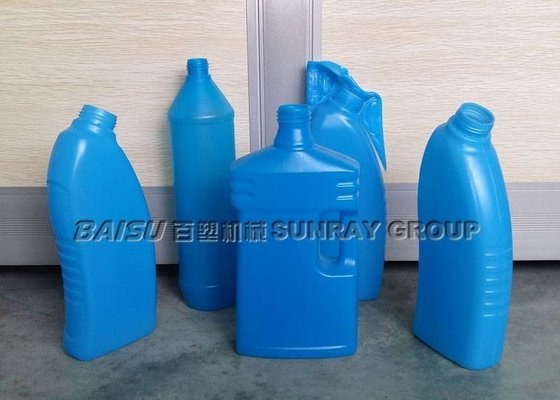 6.5T HDPE Blow Moulding Machine For 750ml Inclined Neck Detergent Bottle SRB70D-3