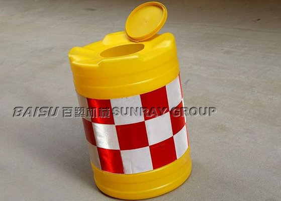 Anti Crash Plastic Water filled Crash Barrel Traffic Drum / Reflective Drum With Light
