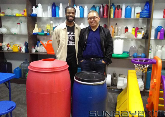 Blue Plastic Barrel Making Machine , 120L Drum Blow Moulding Machine