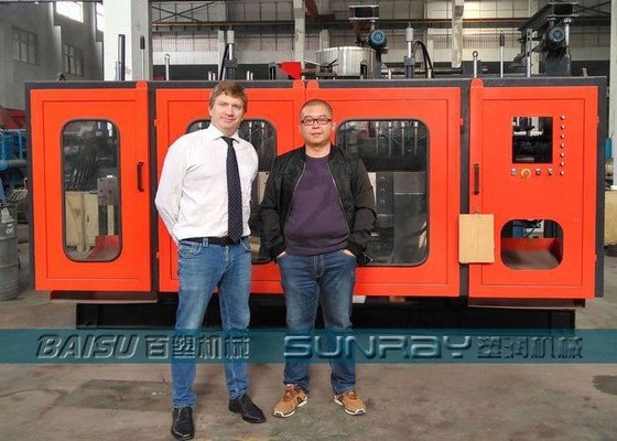 6 Heads Plastic Mold Machine , 250ml Juice Bottle Extruder Blowing Machine SRB80D-6