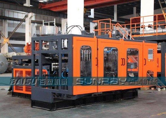 6 Heads Plastic Mold Machine , 250ml Juice Bottle Extruder Blowing Machine SRB80D-6