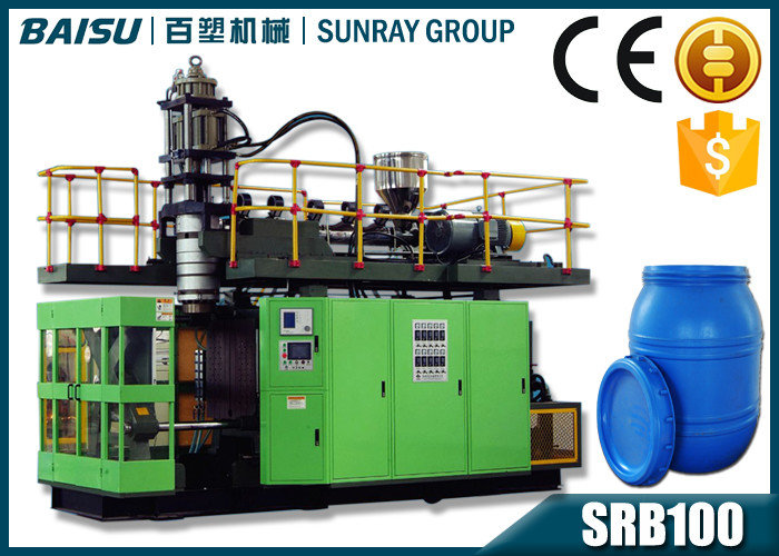 Blue HDPE Drum Making Machine , Custom Voltage Blow Mould Machine SRB100
