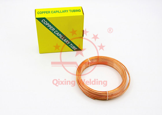 Yellow Refrigeration Copper Pipe For Split Ac , Oiled Surface Hvac Copper Fittings