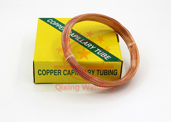 High Flatness Copper Capillary Tube For AC High Purity Cu Material Yellow Color