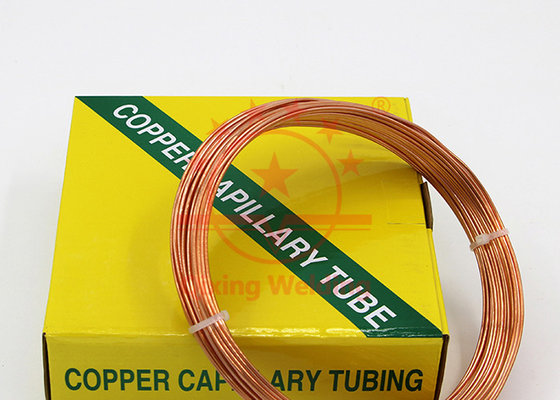 High Tenacity Soft Copper Capillary Tube For Refrigeration Shiny Color