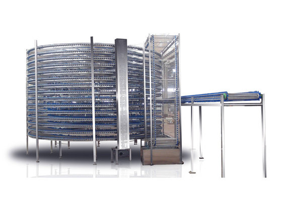 Industrial Spiral Cooling Conveyor Belt Machine For Frozen French Bread