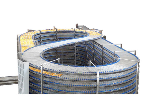 Round Spiral Cooling Conveyor , Industrial Electric Spiral Conveyor For Bakery Line