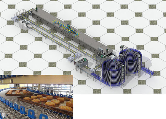 Automatic Bakery Hamburger / Bun Bread Production Line / Bakery Machine