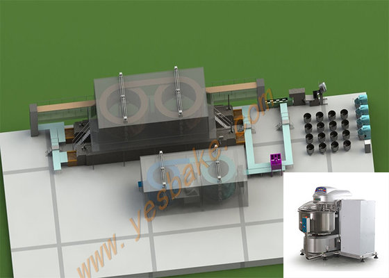 Industrial Electric Automatic Toast Bread Production Line / Bakery Equipment