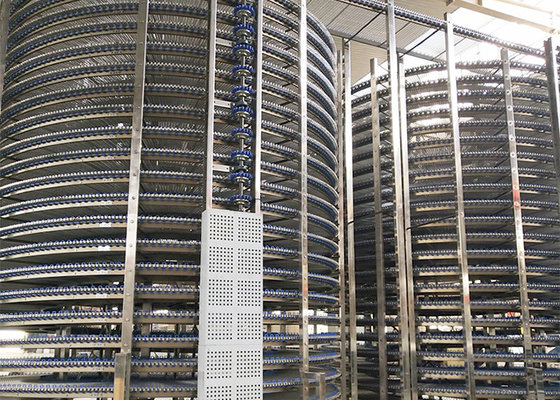 Food Grade Belt Conveyor Cooling Spiral System / Industry Bread Cooling Machine