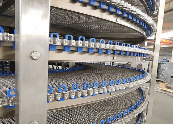 Professional Spiral Cooling Conveyor For Bread Production Line Capacity Customized