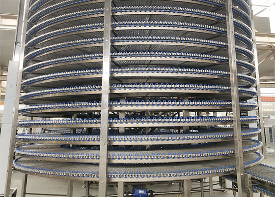 Professional Spiral Cooling Conveyor For Bread Production Line Capacity Customized