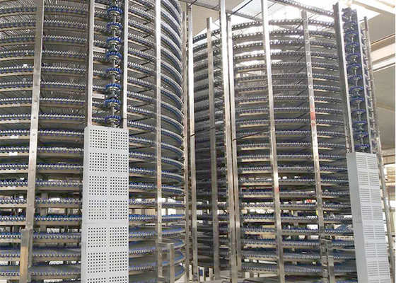 Cooling Spiral Screw Conveyor For Food Bakery / Commercial Bread Cooler