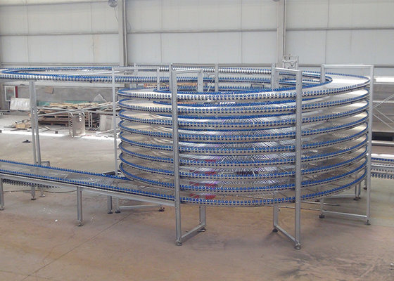 High Capacity Food Cooling Conveyor Chain Spiral Conveyors New Condition