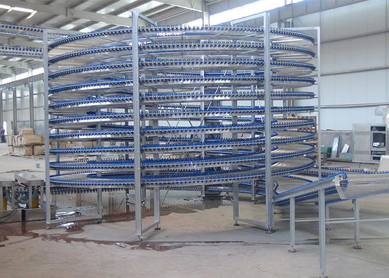 High Capacity Food Cooling Conveyor Chain Spiral Conveyors New Condition