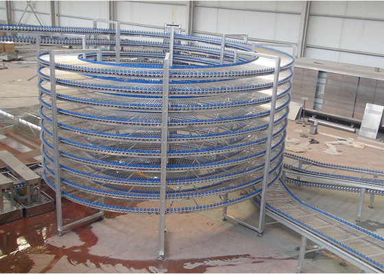 High Capacity Food Cooling Conveyor Chain Spiral Conveyors New Condition