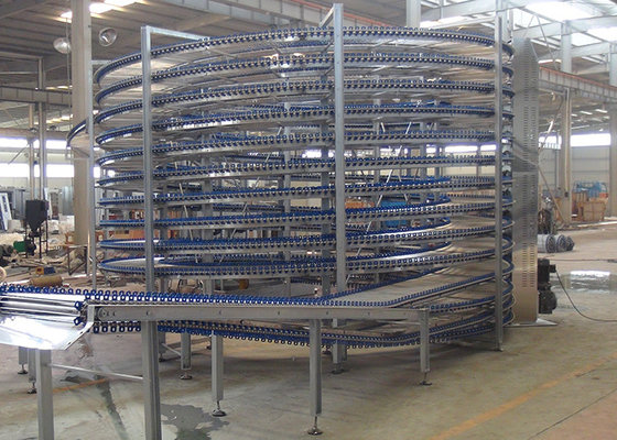 High Capacity Food Cooling Conveyor Chain Spiral Conveyors New Condition