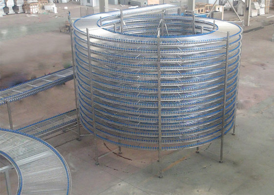 High Effciency Food Cooling Spiral Conveyor Belt For Bread Cooling Machine