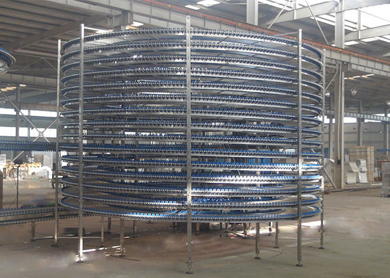High Effciency Food Cooling Spiral Conveyor Belt For Bread Cooling Machine
