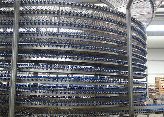 High Effciency Spiral Cooling Tower / Conveyor For Toast Bread