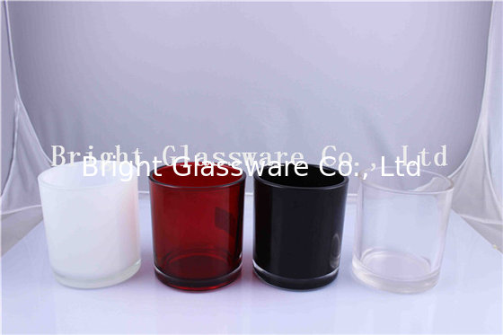 Colorful Glass Candle Holder , Candle Jar With Lid Cover