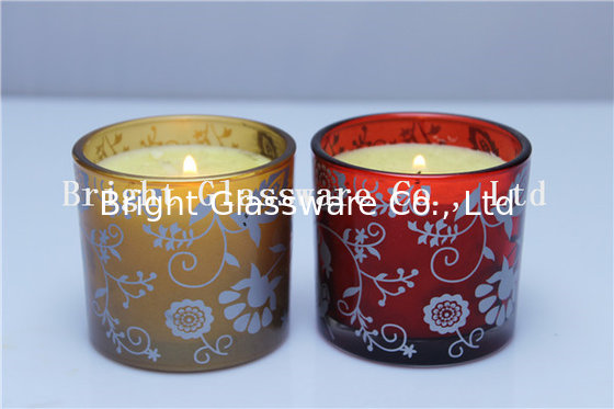Glass Candle Holder With Wax , Candle Jar With Lid Cover