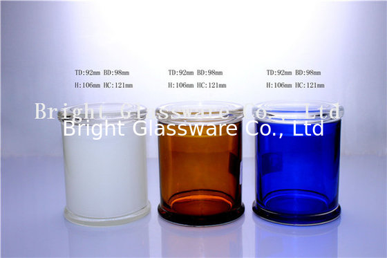 sparyed color glass jar with lid for wholesale