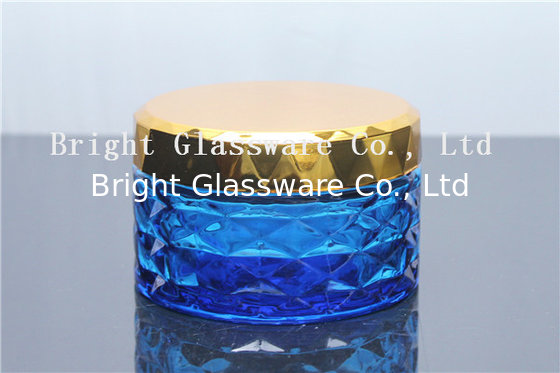 beautiful design glass jar with metal lid for wholesale