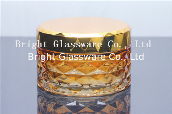 beautiful design glass jar with metal lid for wholesale