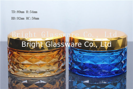 beautiful design glass jar with metal lid for wholesale