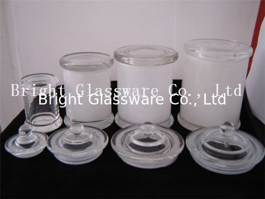 top popular different size glass candle jars with lid in stock