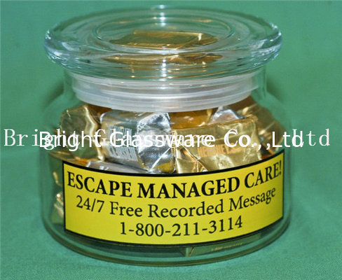 cheap glass candle jar with metal lid