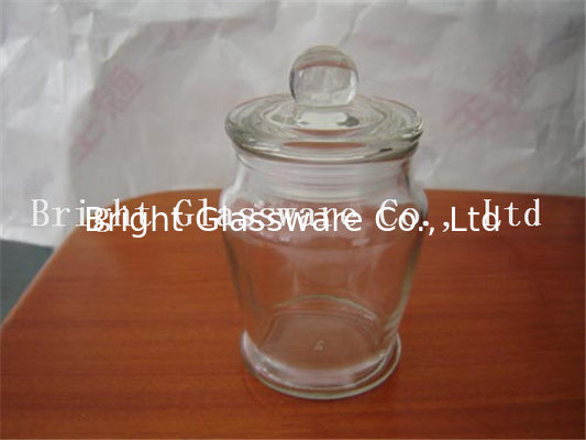 Shaped glass candle jar with lid