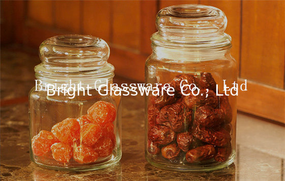 special shape machine pressed glass storage jar for sale
