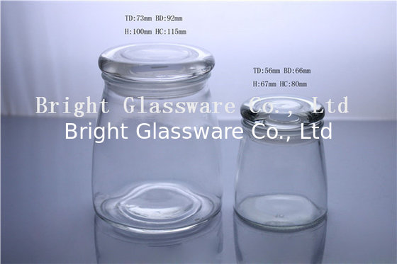 Clear different size glass candle jar