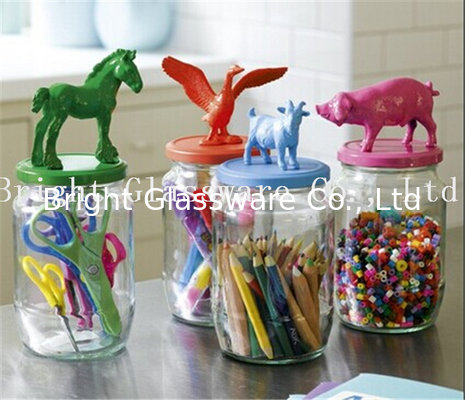 Top popular design glass candy jar wholesale glass sugar jar cheap