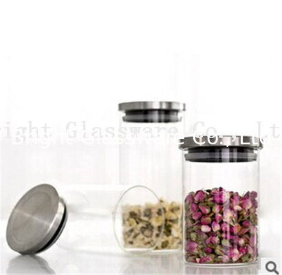 Top popular design glass candy jar wholesale glass sugar jar cheap