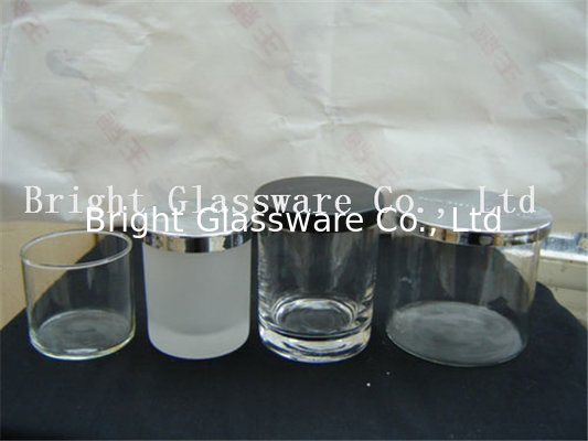 cheap glass candle jar with metal lid