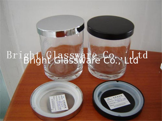 cheap glass candle jar with metal lid