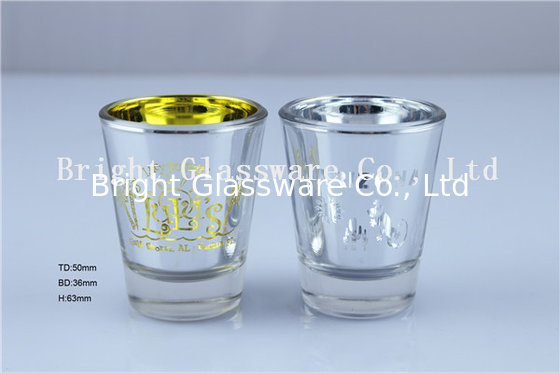 custom plated color glass candle holder with laser logo for decoration