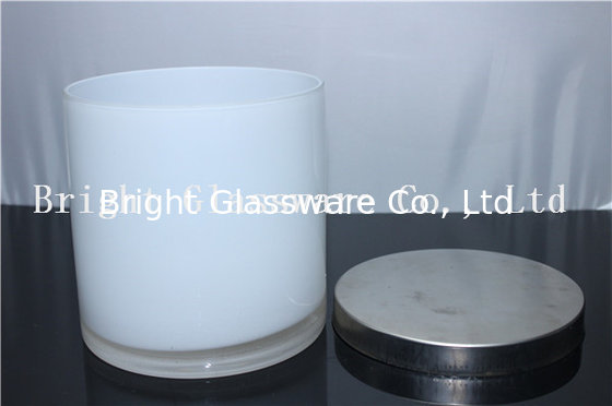 Color Blown Glass Candle Holder With Eectroplating Lid