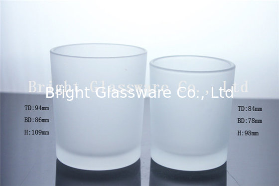 Clear Frosted Press Glass Candle Holder