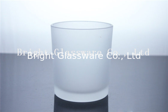 Clear Frosted Press Glass Candle Holder