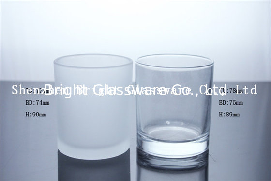 Clear glass cup, glass candle holder for decor