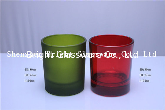 Spray Color Glass Candle Holder With Painting Logo