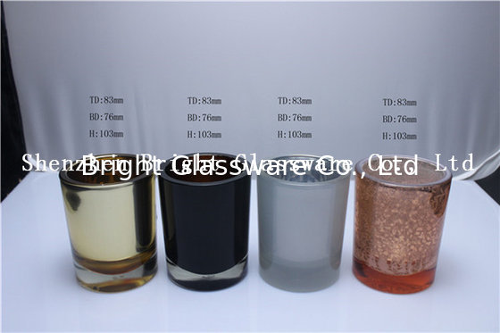 Custom electroplating Glass Candle Holder